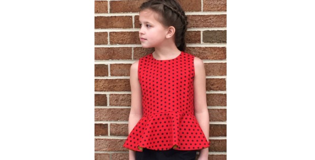 Piper Reversible Girls Peplum Top sewing pattern - Sew Modern Kids