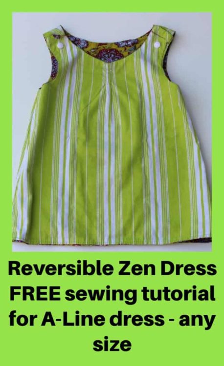 Reversible Zen Dress - FREE sewing tutorial for A-Line dress - any size ...