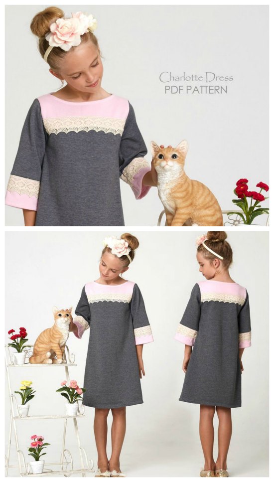 Easy Stretch Dress Pattern in multiple sizes - Sew Modern Kids