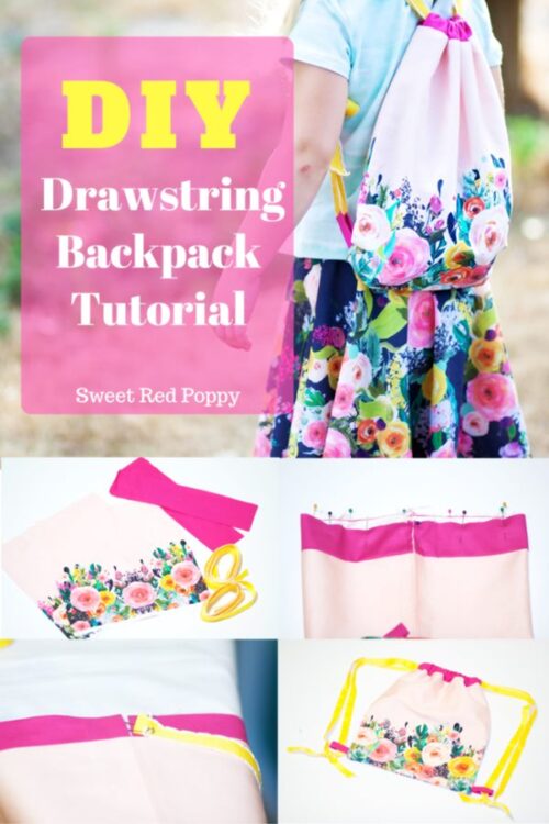 FREE kids drawstring backpack pattern with video - Sew Modern Kids