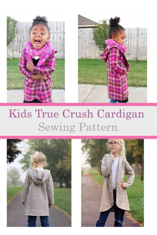 Unisex True Crush hooded cardigan sewing pattern (12 months to 14 years ...