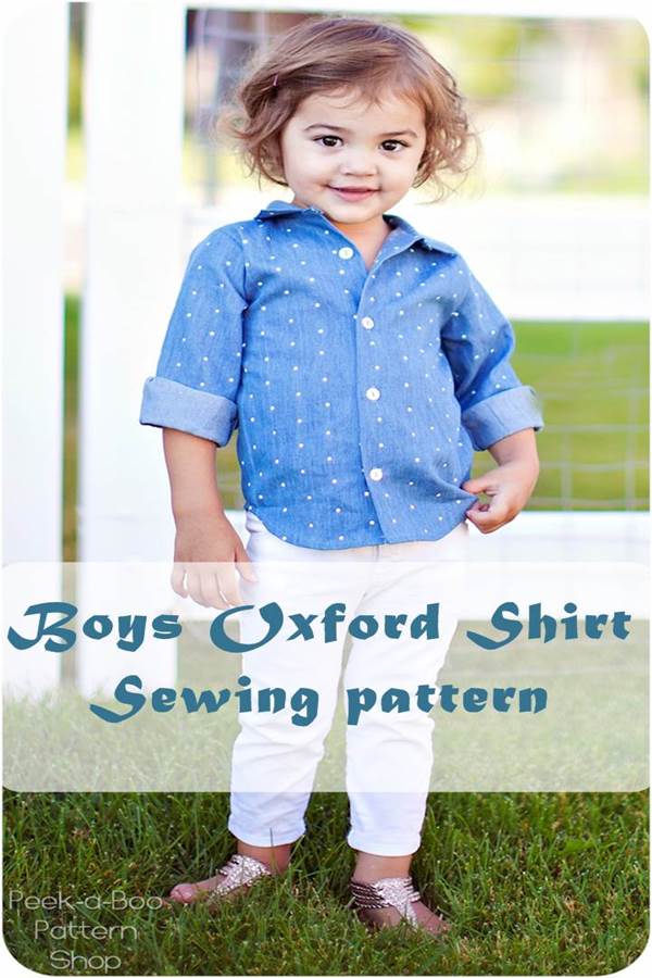 Boys Button Up Oxford shirt sewing pattern (3mth-12yrs) - Sew Modern Kids