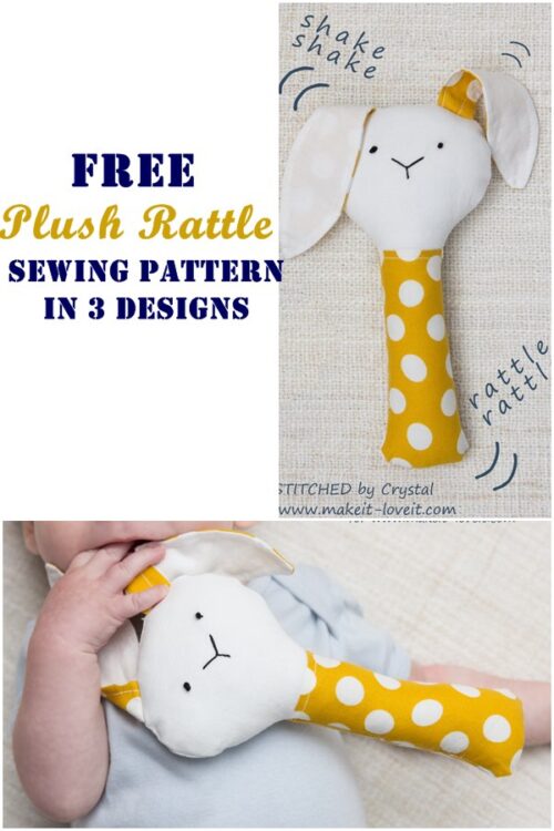 FREE plush rattle sewing pattern in 3 designs - Sew Modern Kids