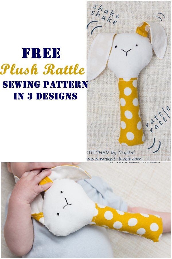 FREE plush rattle sewing pattern in 3 designs - Sew Modern Kids