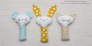 FREE plush rattle sewing pattern in 3 designs - Sew Modern Kids