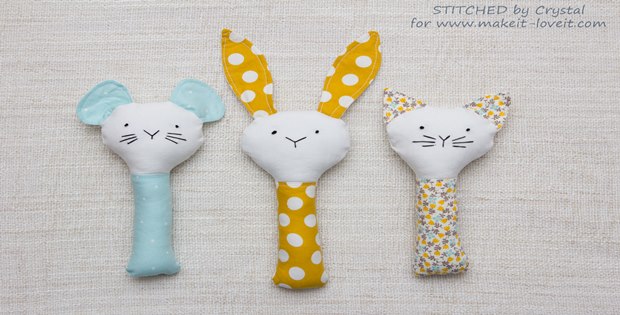 FREE plush rattle sewing pattern in 3 designs - Sew Modern Kids