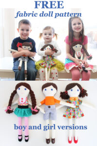FREE Fabric Doll pattern - boy and girl versions - Sew Modern Kids