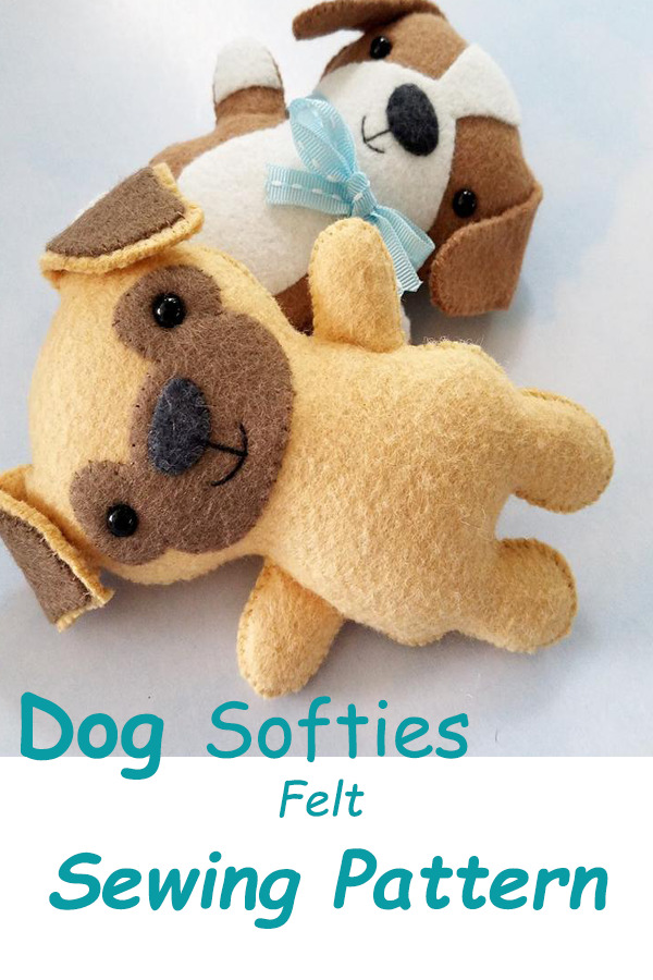 Dog Softies Felt Sewing Pattern - Sew Modern Kids