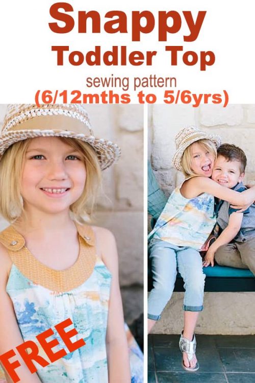 Snappy Toddler Top FREE sewing pattern (6/12mths to 5/6yrs) - Sew ...