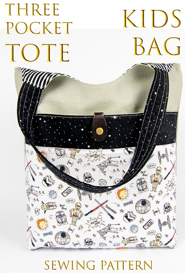 Three Pocket Tote Kids Bag sewing pattern - Sew Modern Kids