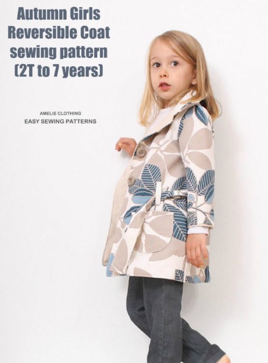 Autumn Girls Reversible Coat sewing pattern (2T to 7 years) - Sew ...