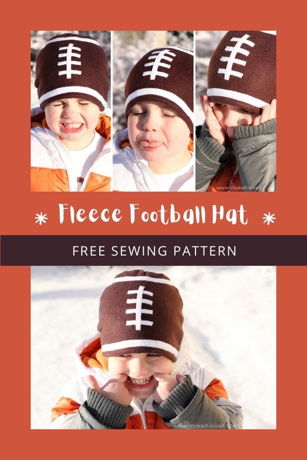 Fleece Football Hat FREE sewing pattern - Sew Modern Kids