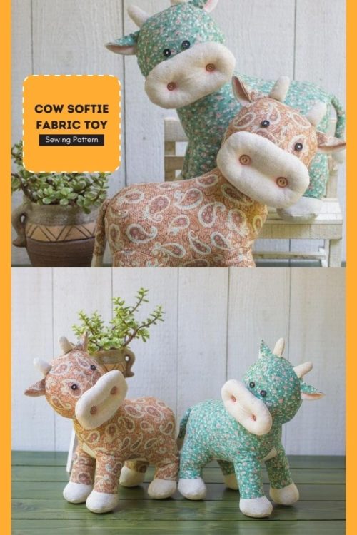 Cow Softie Fabric Toy sewing pattern - Sew Modern Kids