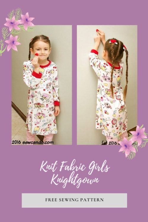 Knit Fabric Girls Knightgown FREE sewing pattern - Sew Modern Kids