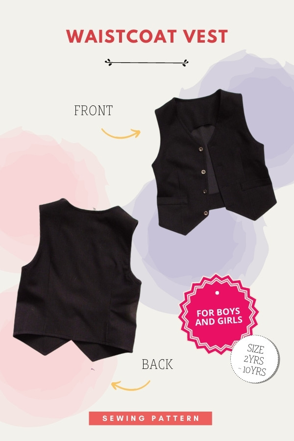Waistcoat Vest sewing pattern (2-10 years) for boys and girls - Sew ...