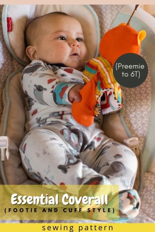 Essential Coverall (footie and cuff style) sewing pattern (Preemie to ...