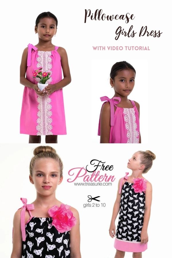 Pillowcase Girls Dress FREE sewing pattern (Sizes 2-10) with video ...