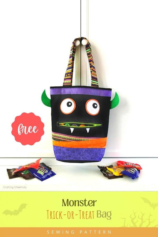 Monster Trick-or-Treat Bag FREE sewing pattern - Sew Modern Kids