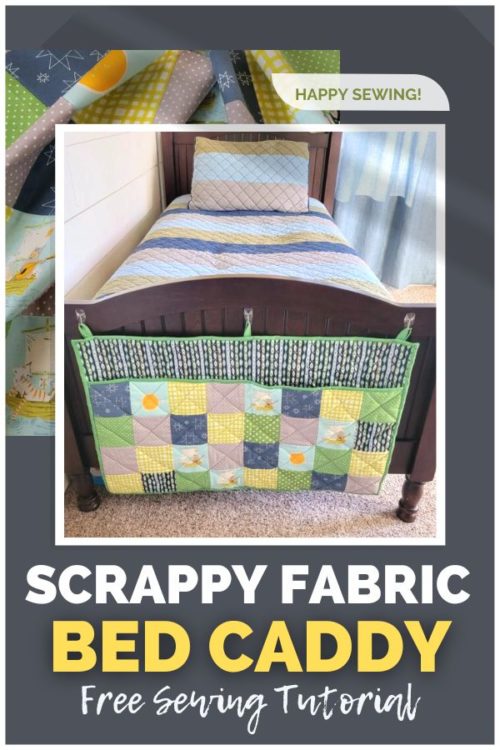 Scrappy Fabric Bed Caddy FREE sewing tutorial - Sew Modern Kids