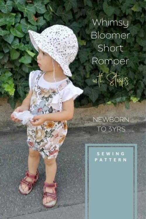 Whimsy Bloomer Short Romper with Straps sewing pattern (Newborn to 3yrs ...