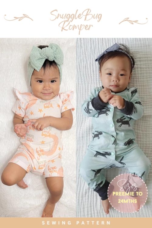 Snuggle Bug Romper sewing pattern (Preemie to 24mths) - Sew Modern Kids
