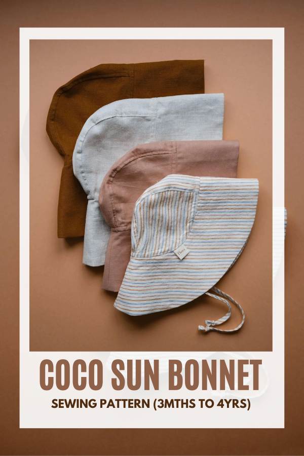 Coco Sun Bonnet sewing pattern (3mths to 4yrs) - Sew Modern Kids