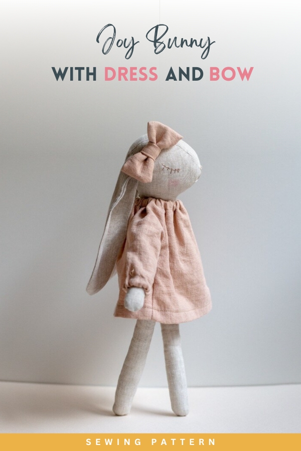 Joy Bunny with Dress and Bow sewing pattern - Sew Modern Kids