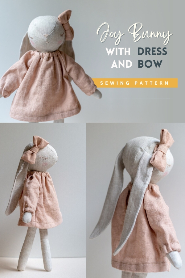 Joy Bunny with Dress and Bow sewing pattern - Sew Modern Kids
