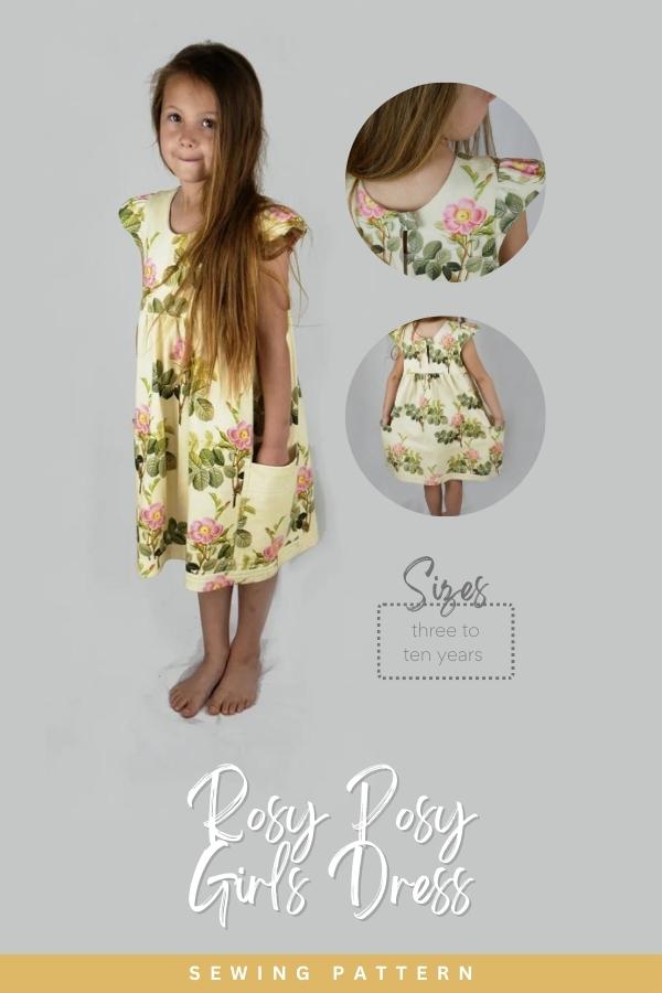 Rosy Posy Girls Dress sewing pattern (3-10 years) - Sew Modern Kids