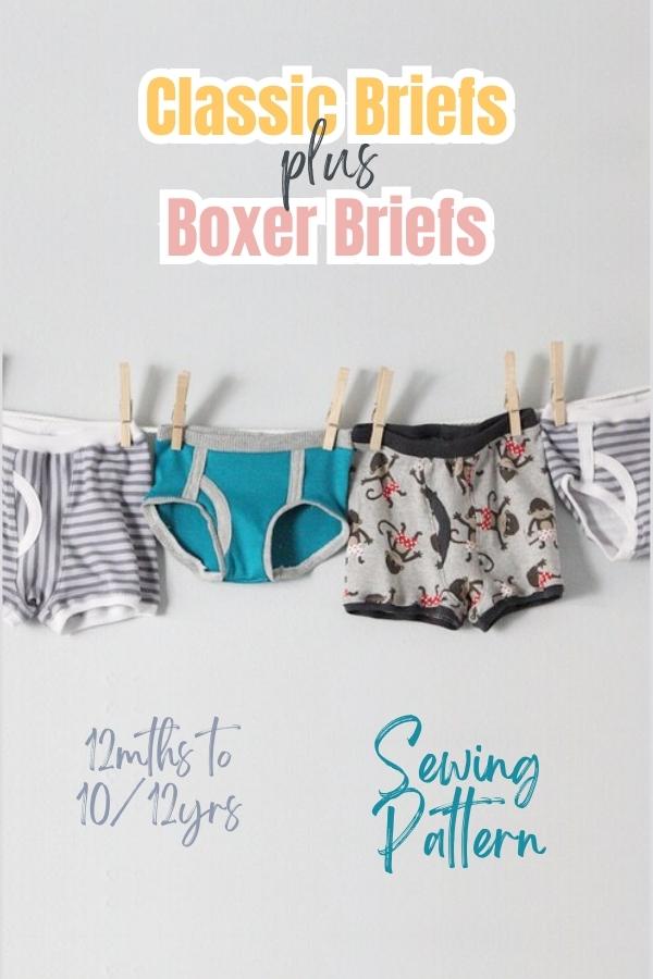 Classic Briefs + Boxer Briefs sewing pattern (12mths to 10/12yrs) - Sew ...