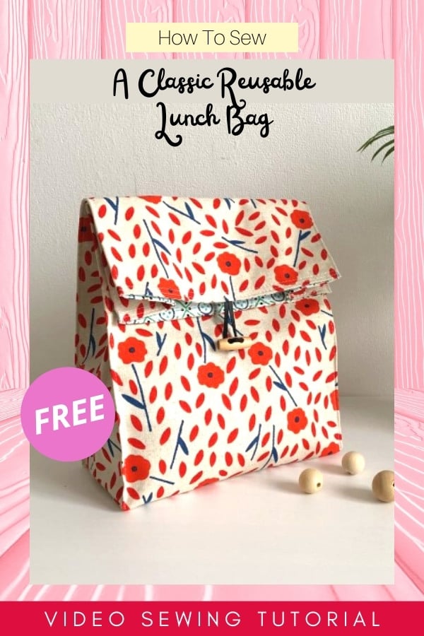 Reusable Lunch Bag FREE video sewing tutorial - Sew Modern Kids