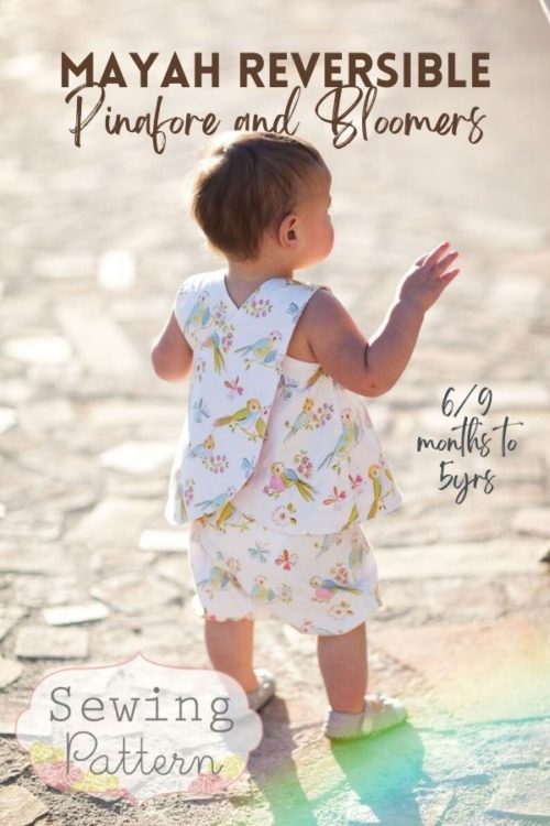 Mayah Reversible Pinafore and Bloomers sewing pattern (6/9 months to ...