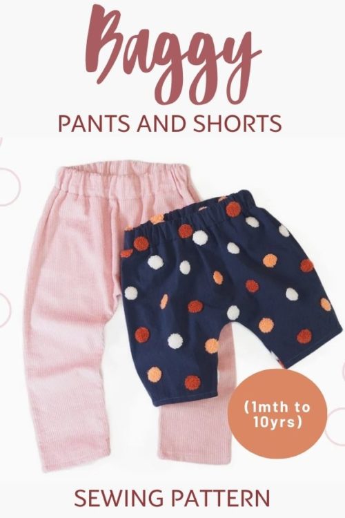 Baggy Pants and Shorts sewing pattern (1mth to 10yrs) - Sew Modern Kids