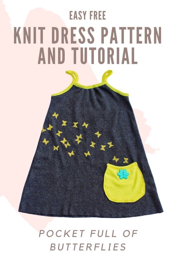 Easy FREE Knit Dress Pattern and Tutorial - Pocket Full of Butterflies ...
